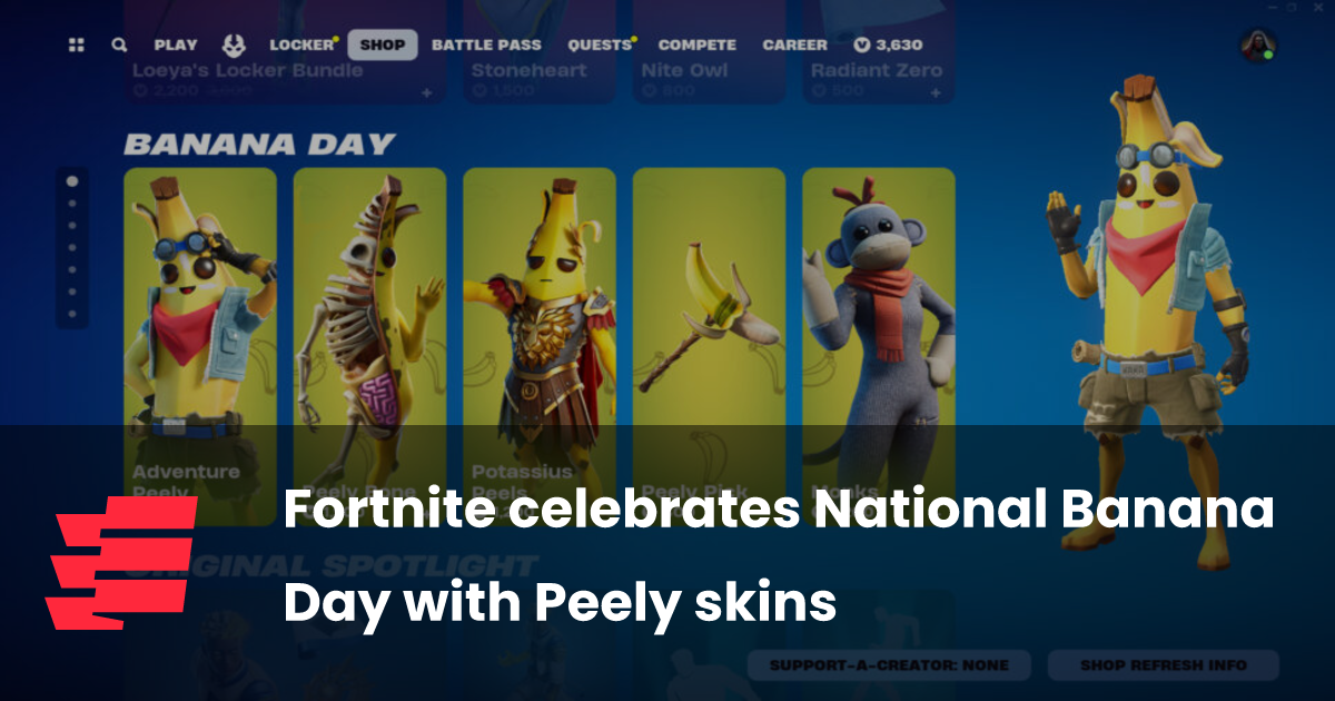 Fortnite celebrates National Banana Day with Peely skins | esports.gg