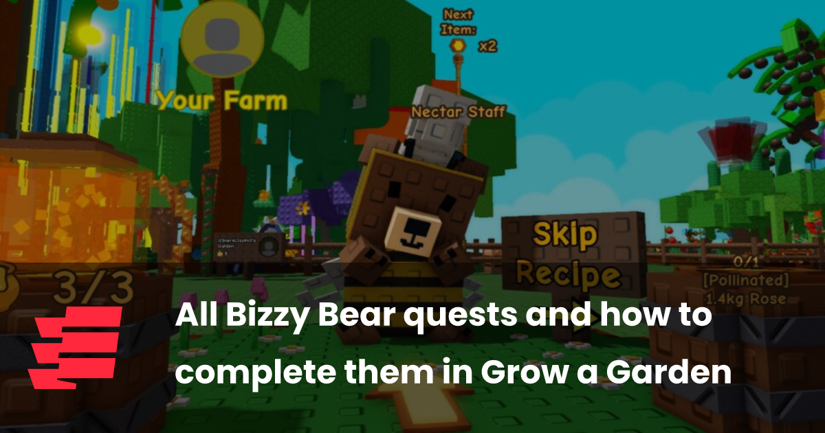 All Bizzy Bear quests and how to complete them in Grow a Garden ...